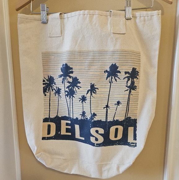 del sol | Bags | Del Sol Canvas Tote Bag With Palm Tree Design | Poshmark